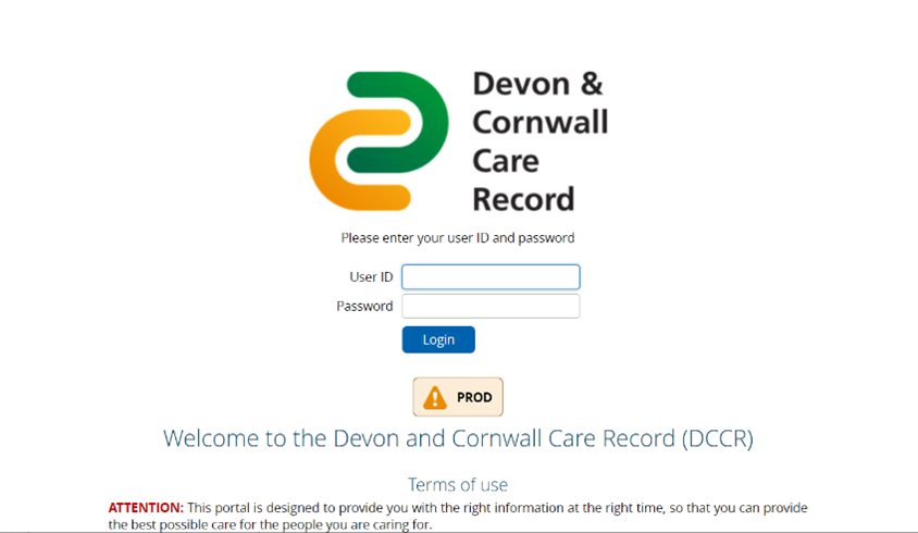 DCCR - Web Portal Access to the DCCR