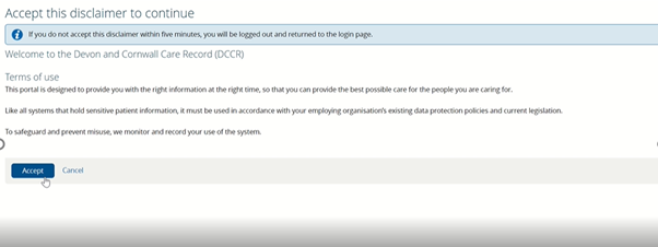 DCCR - Web Portal Access to the DCCR
