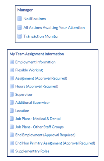 Manager Self Service - Access & Manager Menu - Print View
