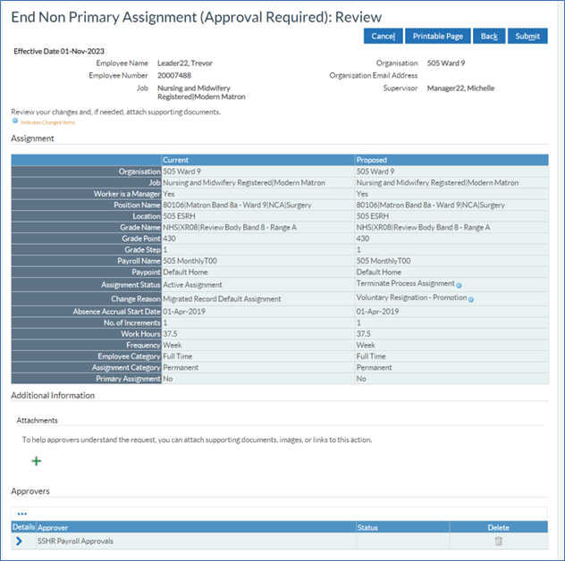 Manager Self Service - End Employment Multiple Assignment