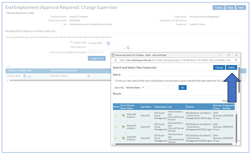 Manager Self Service - End Employment