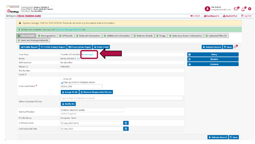 Strata How to Review Historical Referrals - Print View