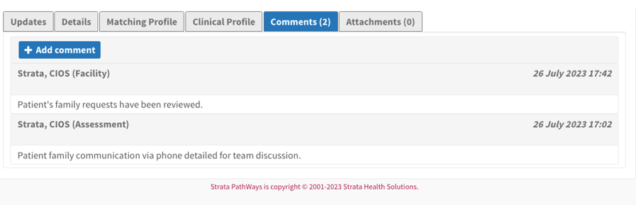 How Receivers Use Comments in Strata PathWays V0.1