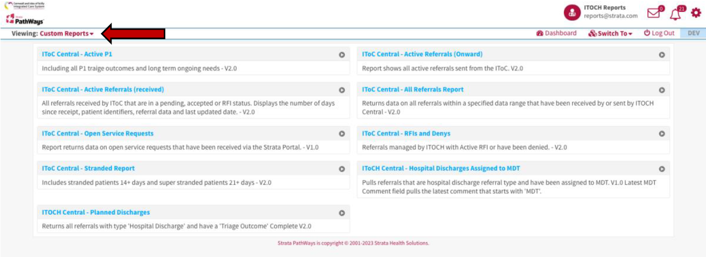 How to Run ITOC Reports in Strata PathWays V1.0