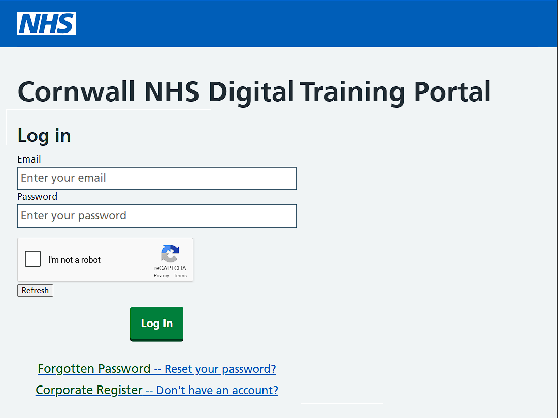 Digital Training Portal (TAS) - Reset my password - Print View